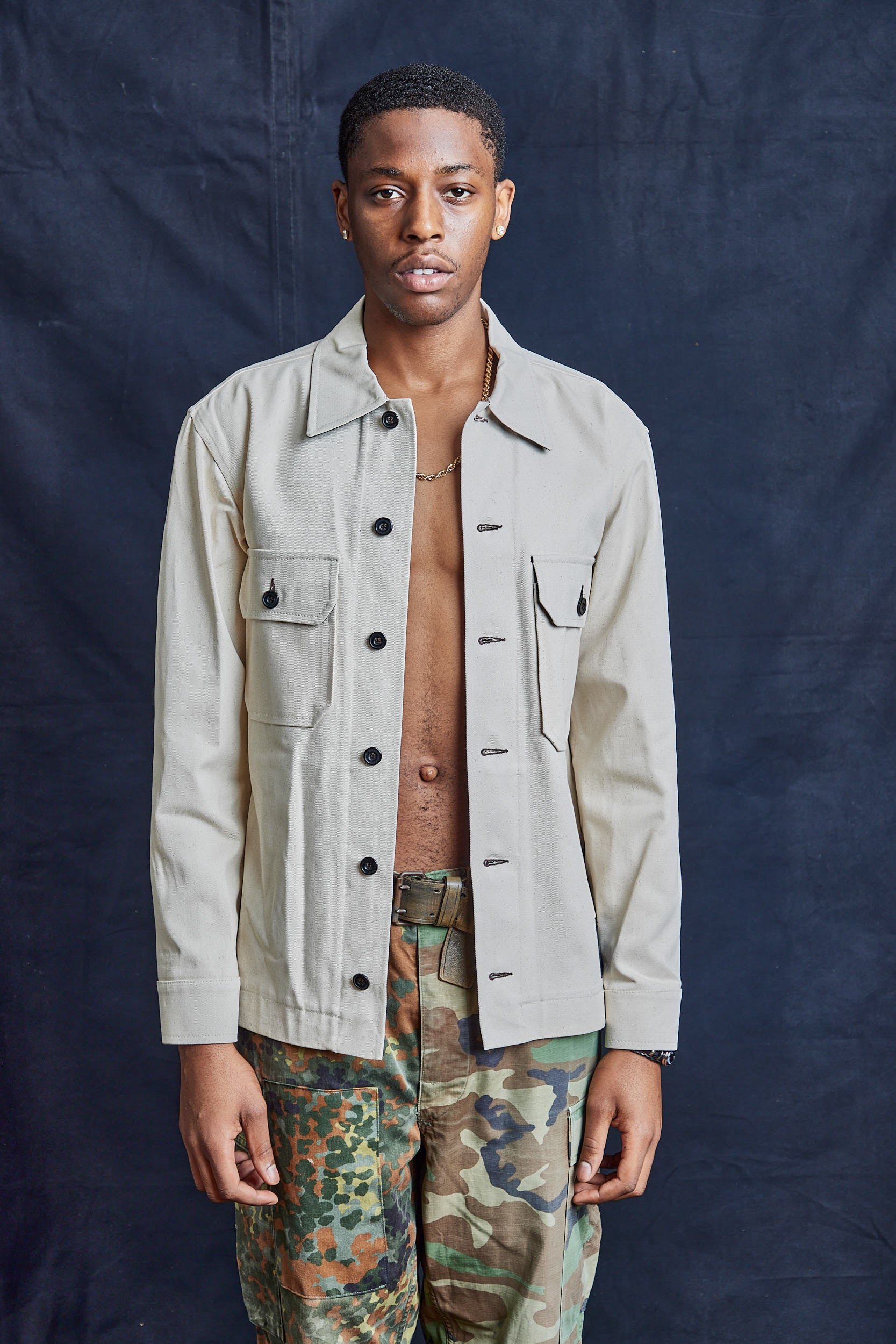 Cotton Workshirt in Ecru – STUART TREVOR