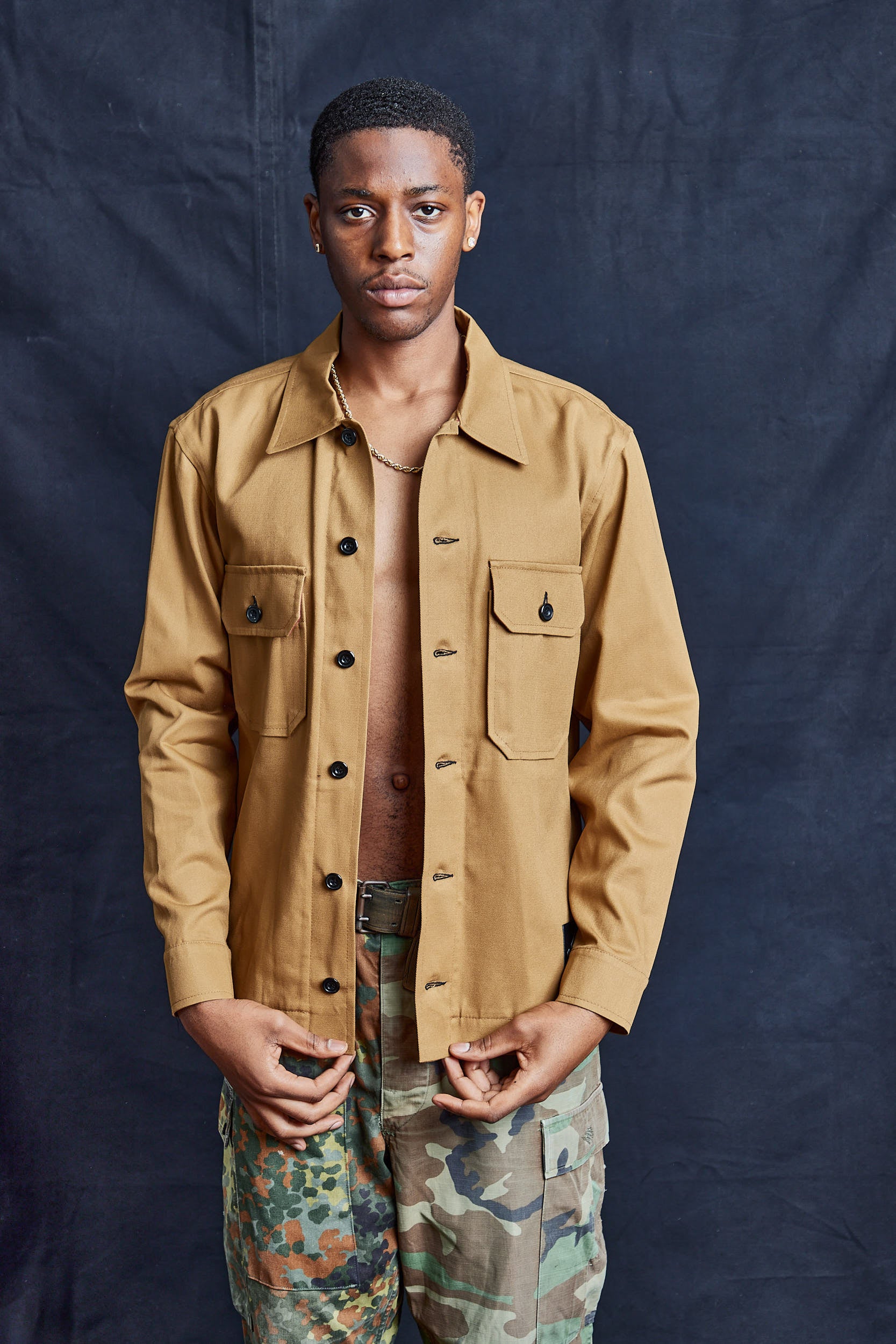 Cotton Workshirt In Mustard – STUART TREVOR
