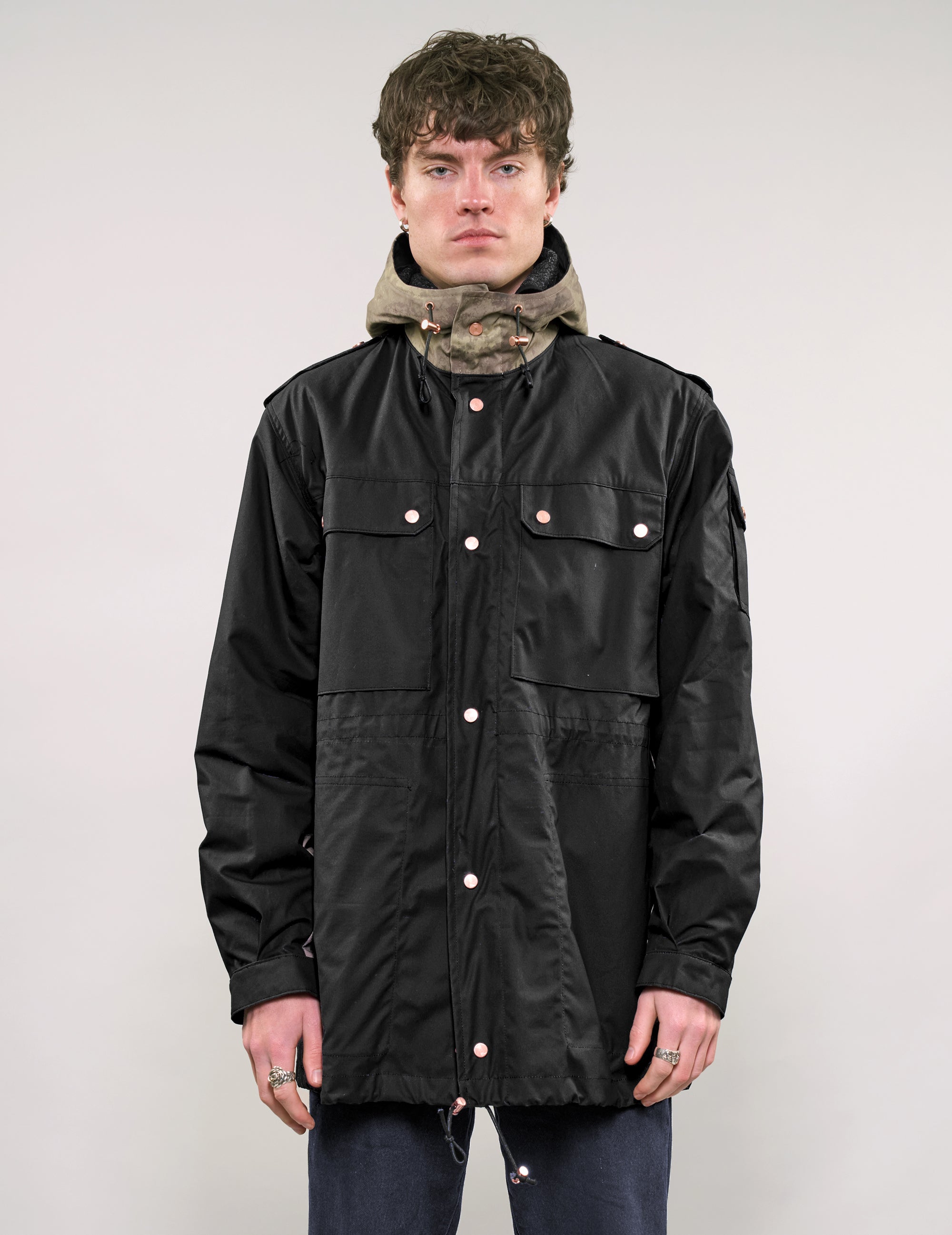 Mens Parka Jacket in Black – Stuart Trevor