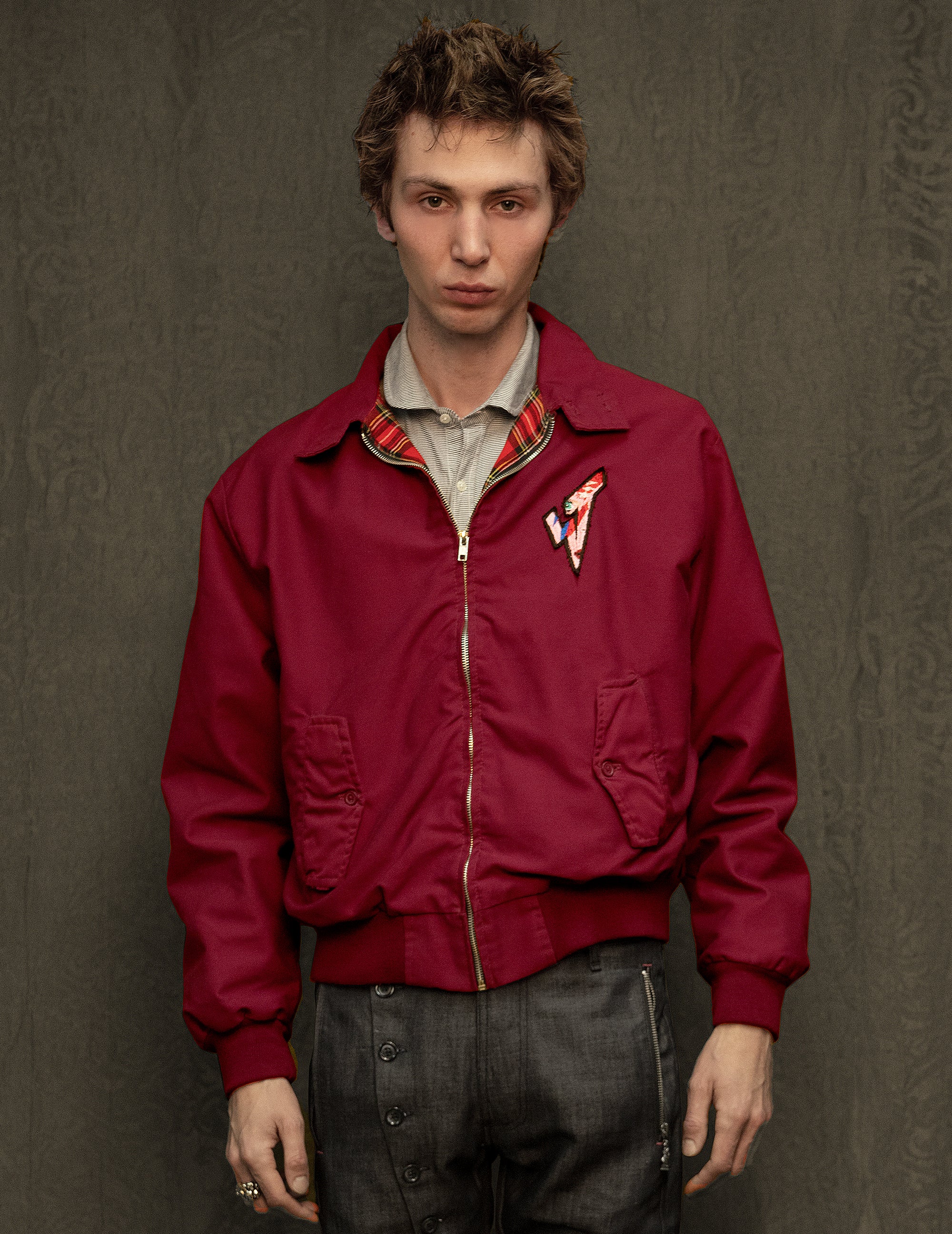 Mens Harrington Jacket in Burgundy – Stuart Trevor