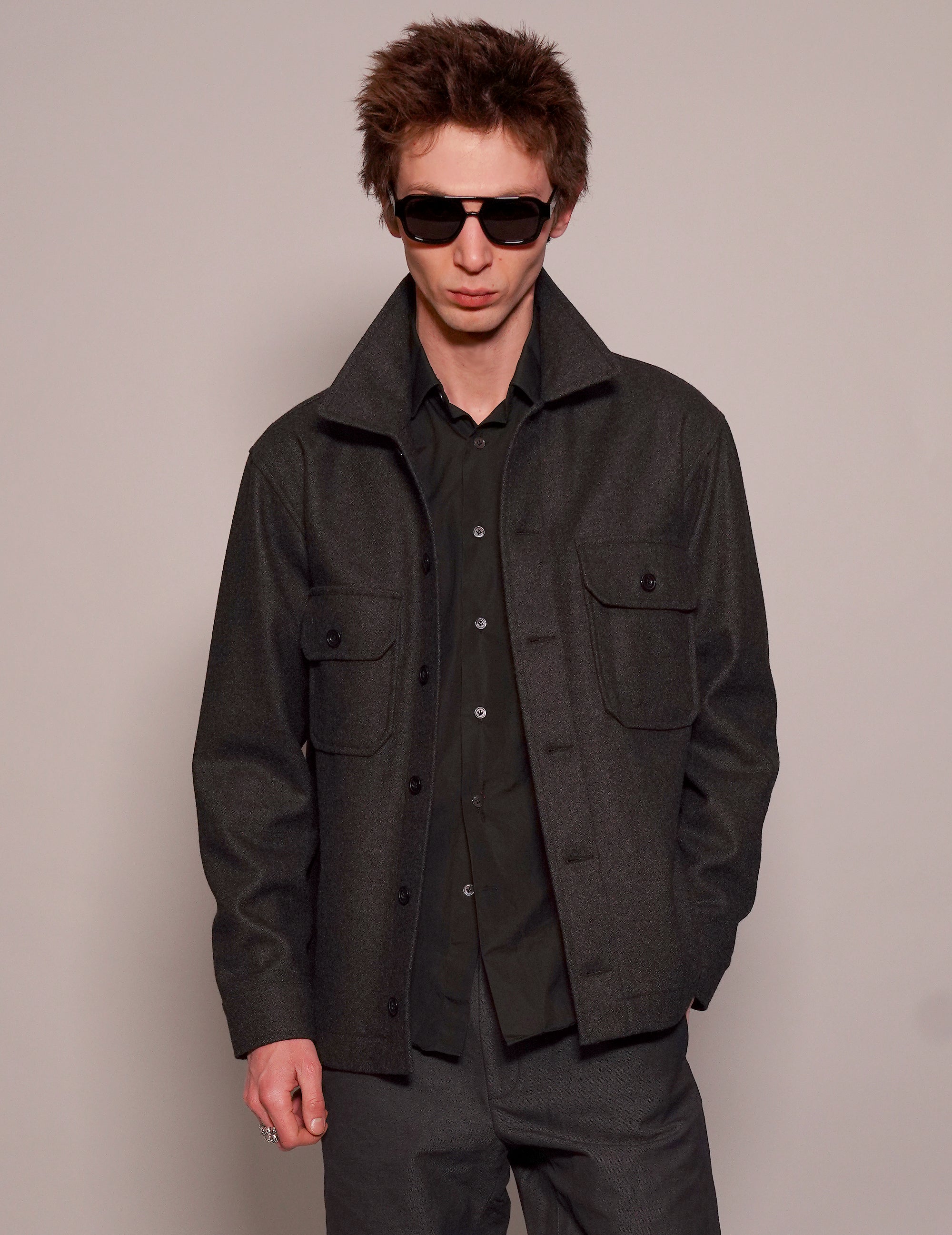 Mens Workshirt in Dark Grey – Stuart Trevor