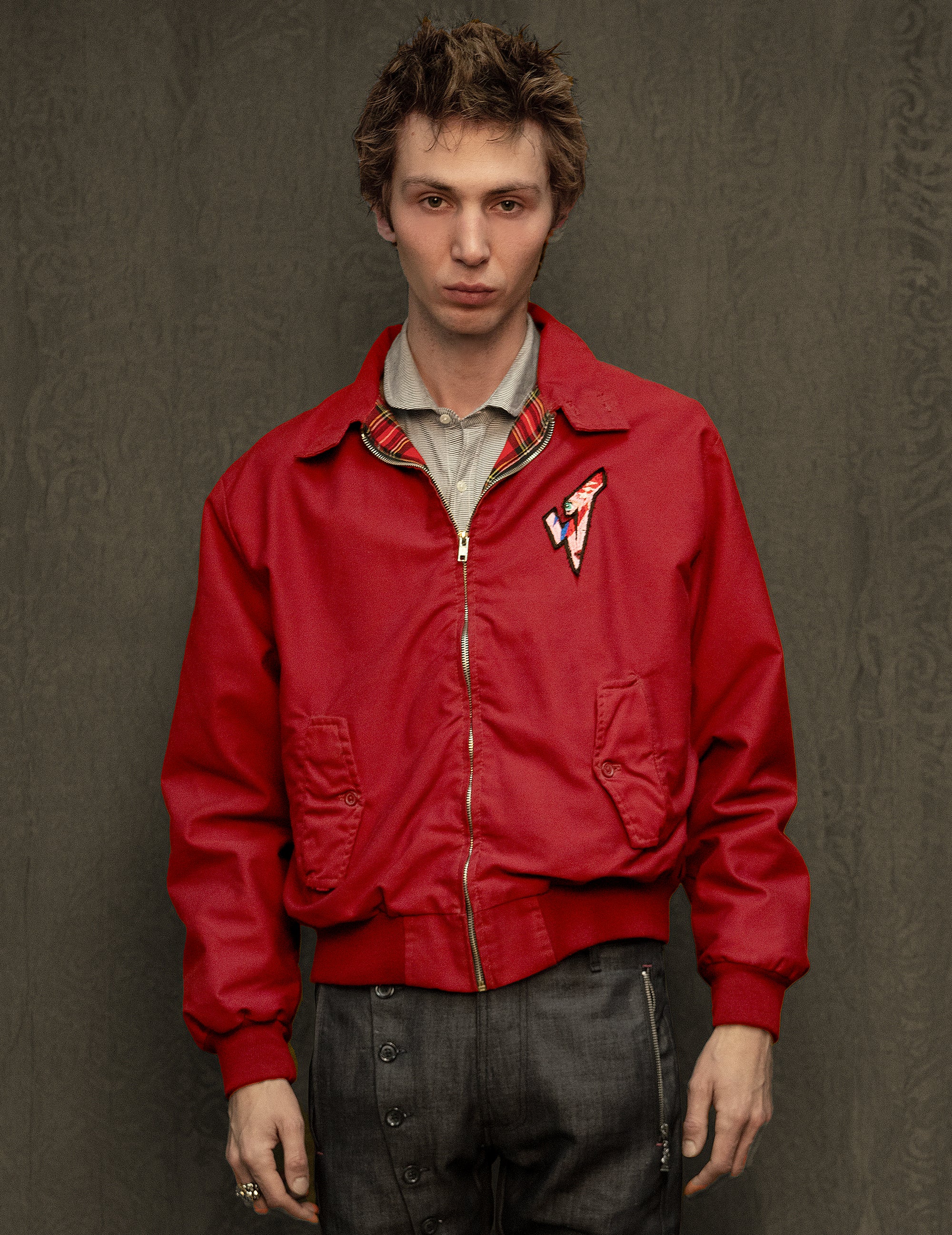 Mens Harrington Jacket in Red – Stuart Trevor