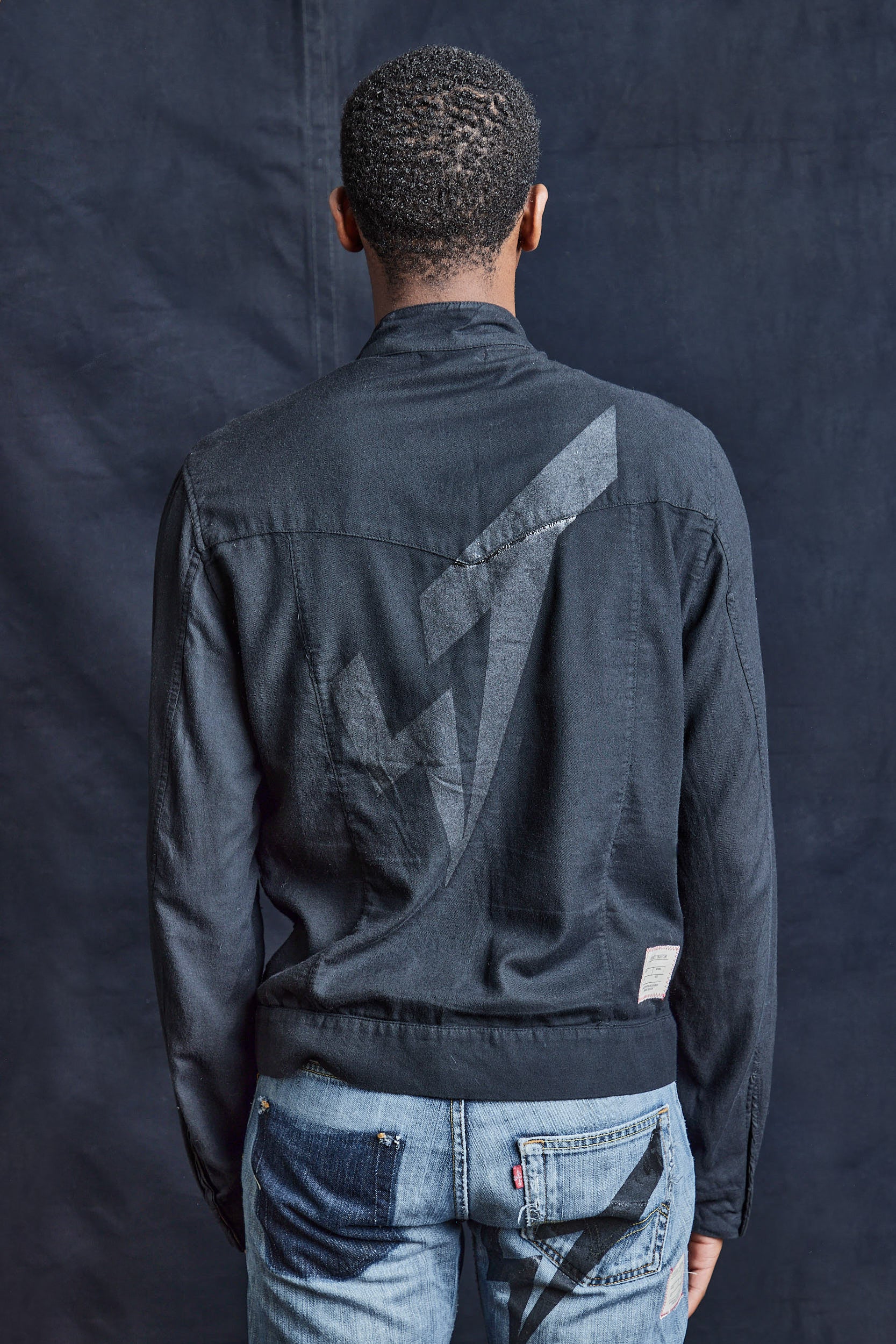 Black 0044 Double Breasted Biker – STUART TREVOR