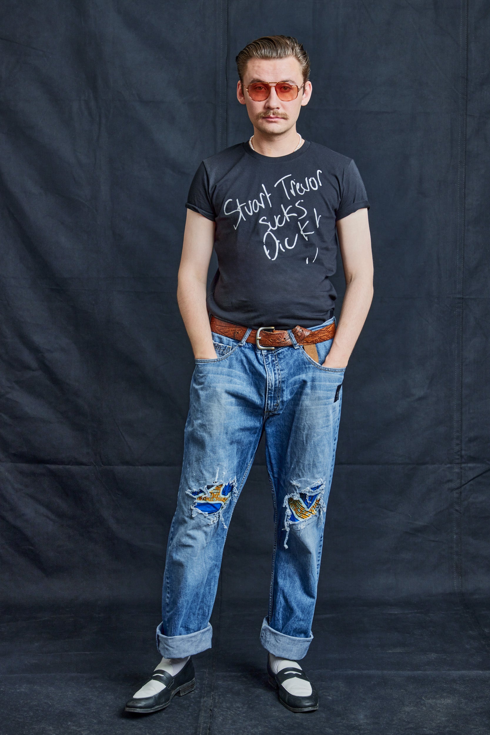 Multi-Print Distressed Jeans – Stuart Trevor