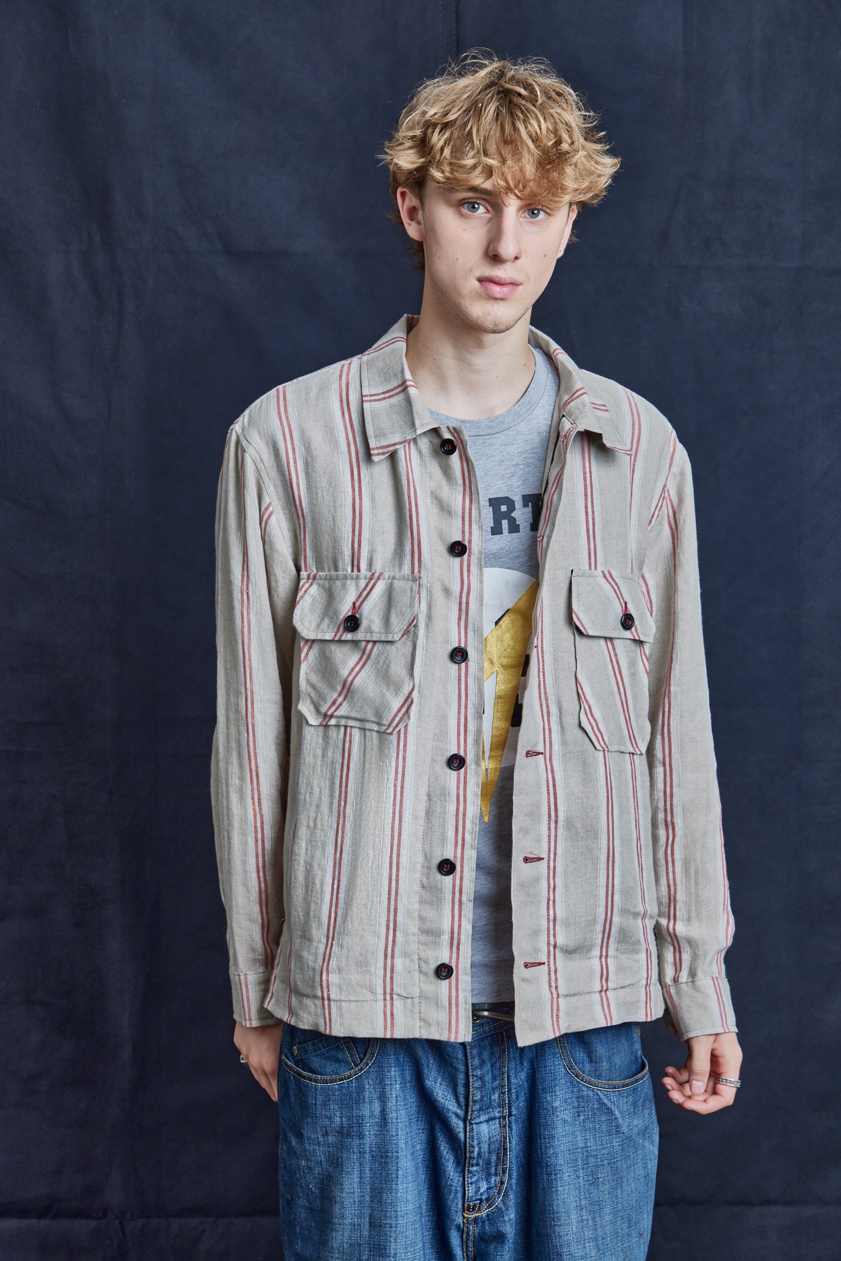 Red Stripe Linen Workshirt – STUART TREVOR