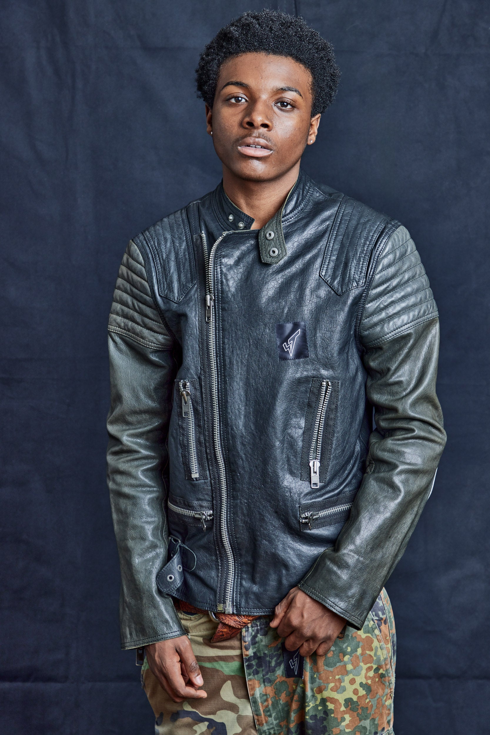 Contrast Sleeve Biker Jacket – Stuart Trevor