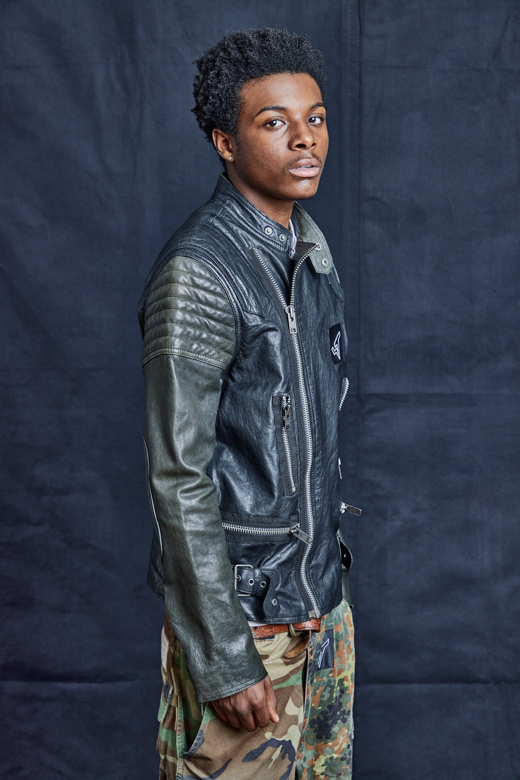 Contrast Sleeve Biker Jacket – STUART TREVOR